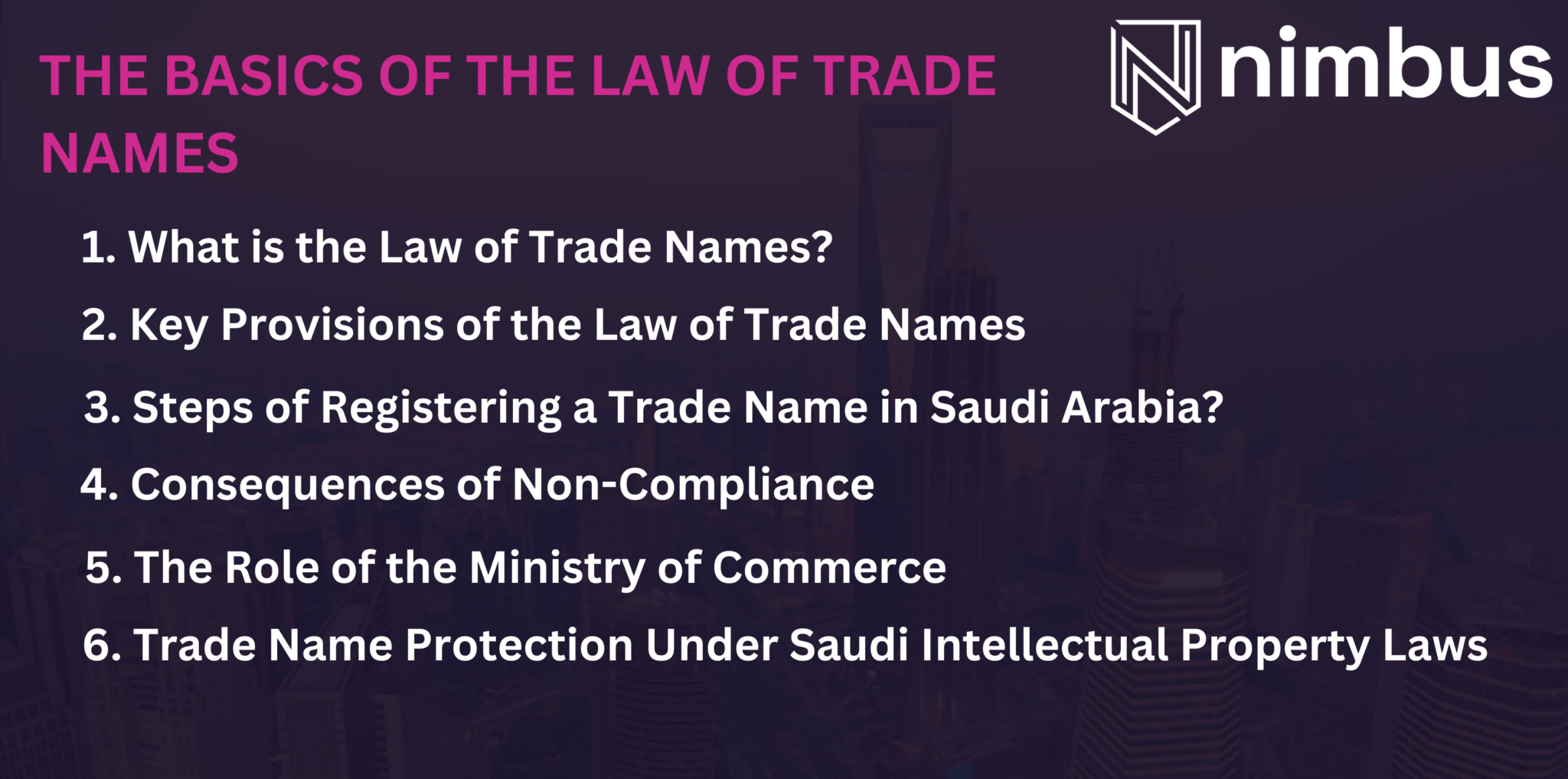 Understanding the Law of Trade Names in Saudi Arabia - Nimbus
