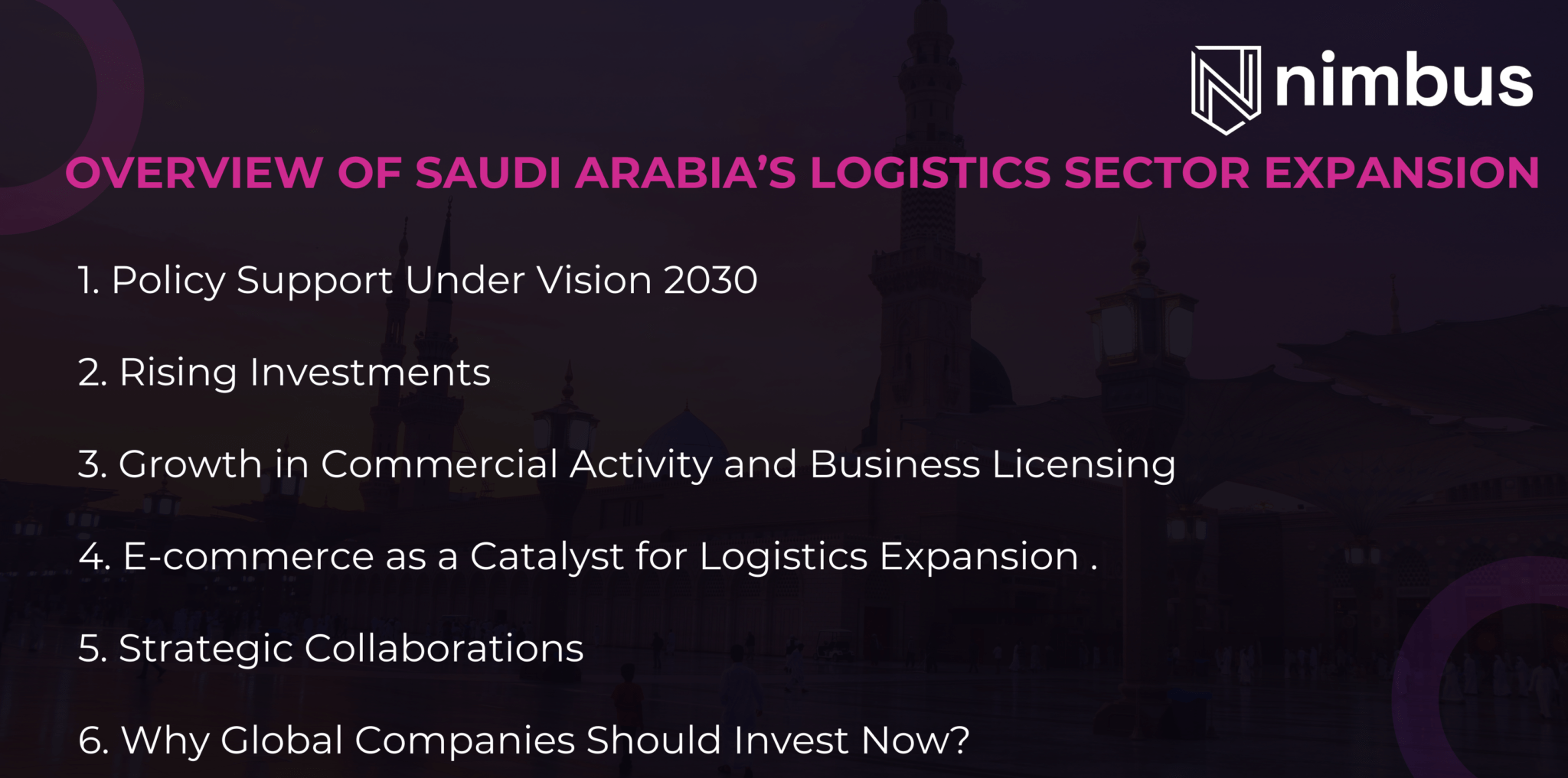 Saudi Arabia’s Logistics Sector Expansion: A Gateway for Growth - Nimbus