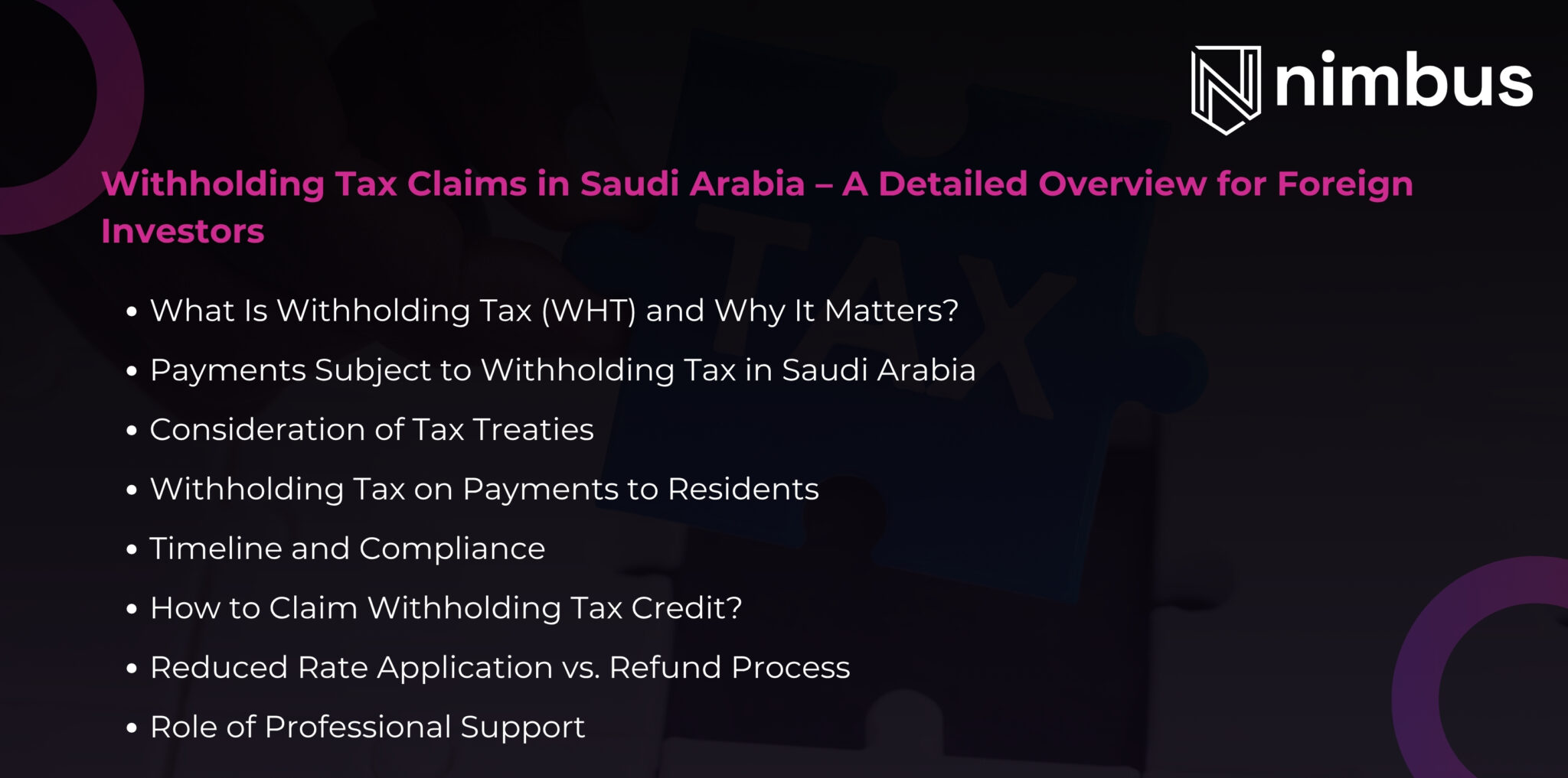 Withholding Tax Claims in Saudi Arabia: A 2025 Guide Learn how foreign companies can initiate ...